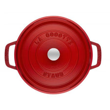 Staub - 4 QT (3.8 L) Cherry Red Round Cocotte — Consiglio's Kitchenware