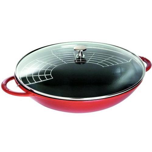 Staub - 37cm Cherry Red Wok w/Glass Lid (14") — Consiglio's Kitchenware